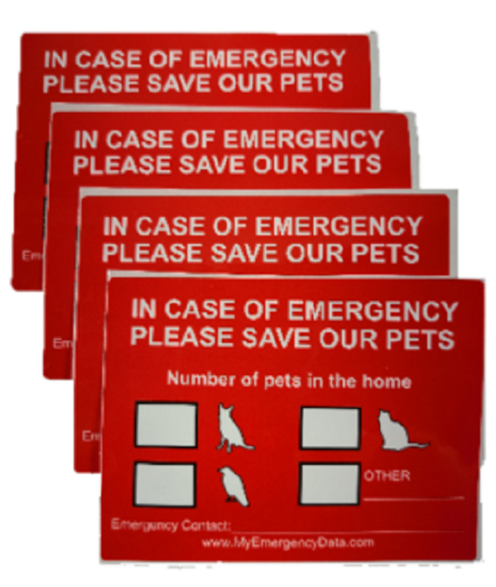 Pet Alert Window Decals (4pk) – My Emergency Data